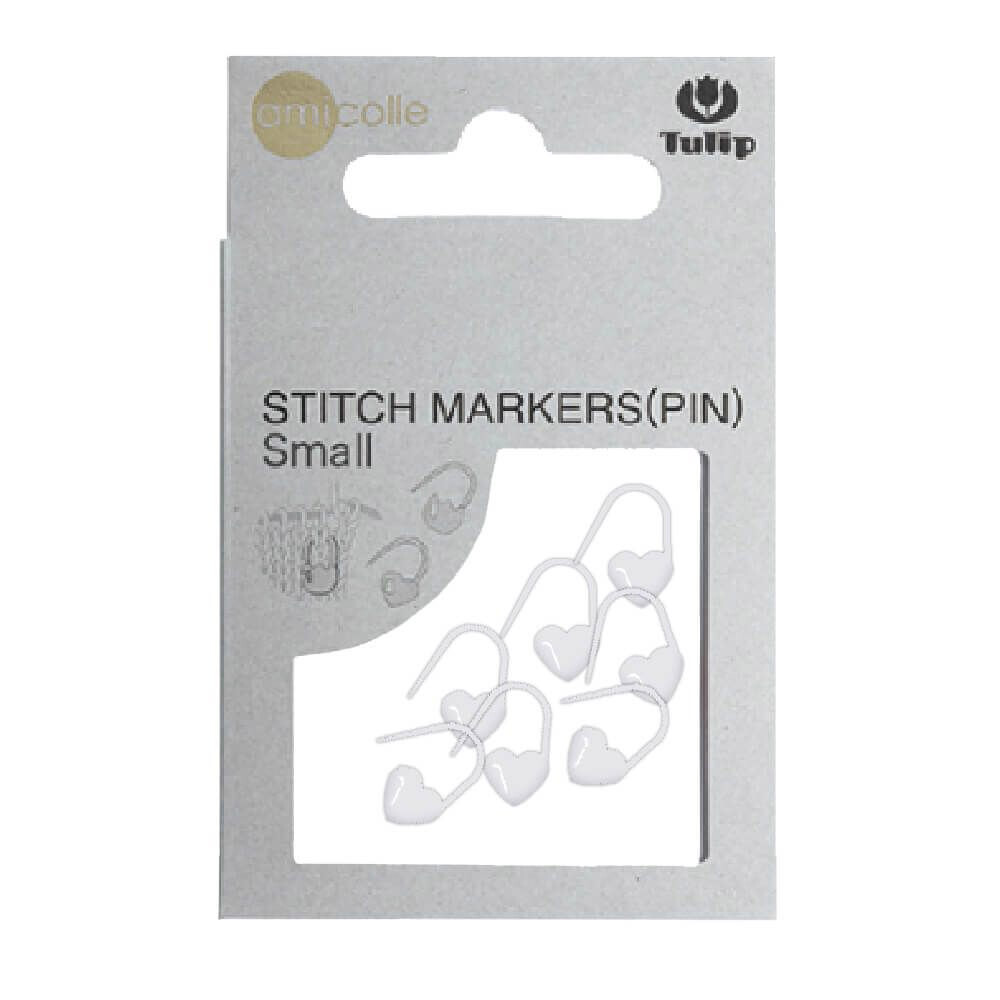 stich markers open, small - heart, white, 4,65